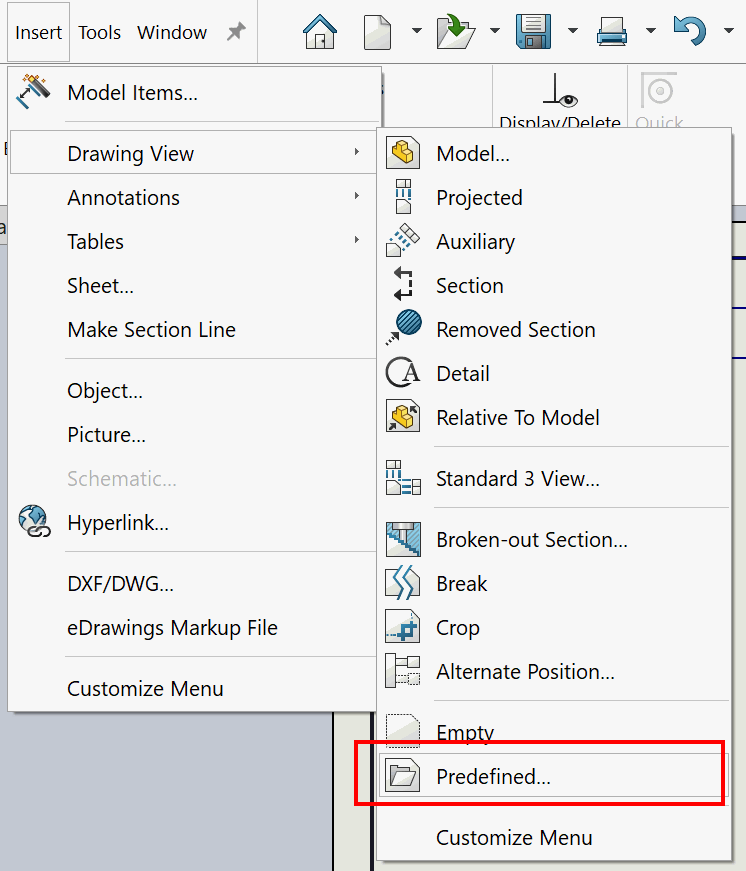 Macro To Insert Model Into The Predefined Views Of The SOLIDWORKS Drawing Template