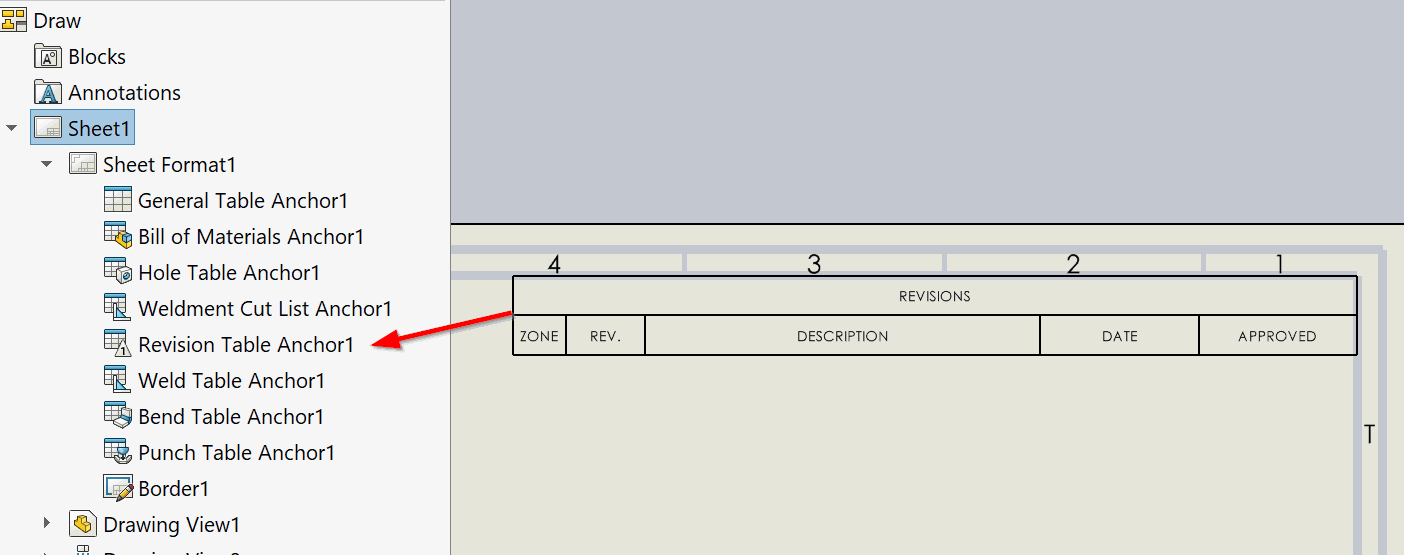 Macro To Insert SOLIDWORKS Revision Table And Attach To The Anchor Point